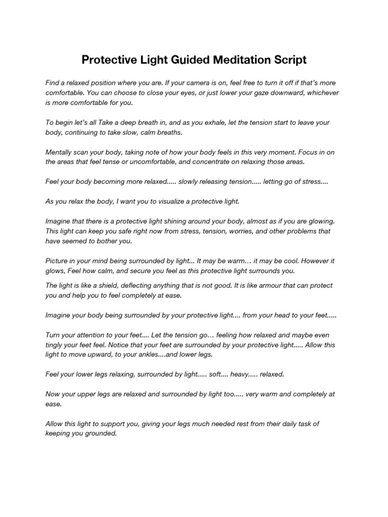 Protective+Light+Guided+Meditation+Script | PDF Protective+Light+Guided+Meditation+Script | PDF