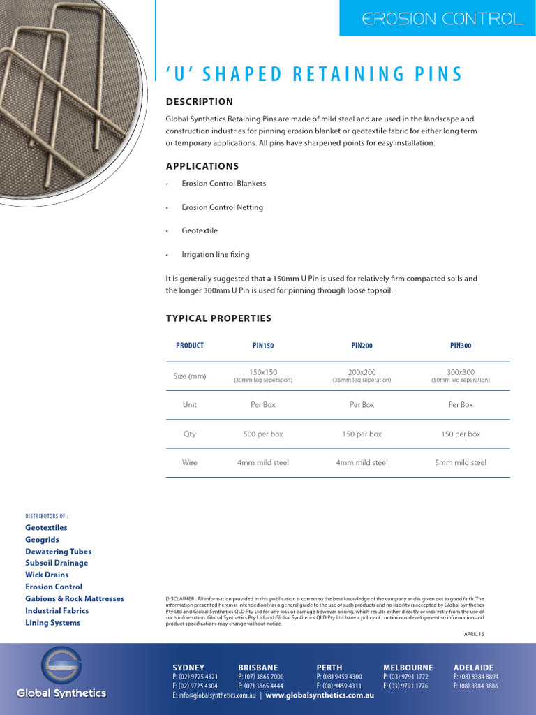 U' Shaped Retaining Pins WEB | PDF