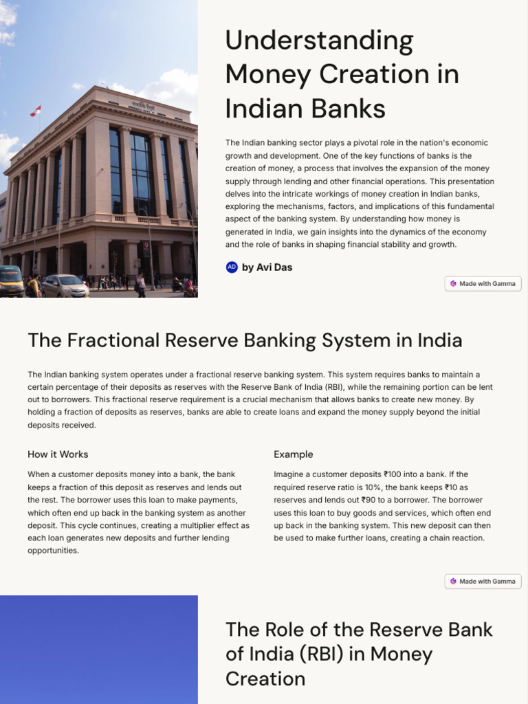 Understanding Money Creation in Indian Banks | PDF