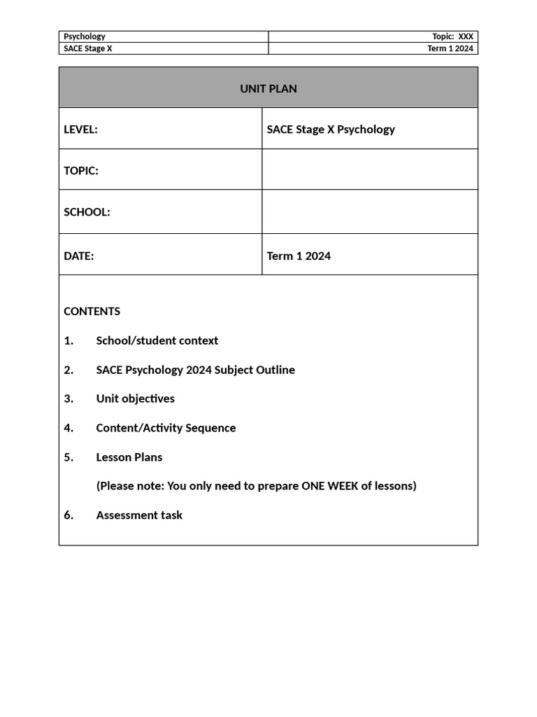 Unit Plan Template | PDF