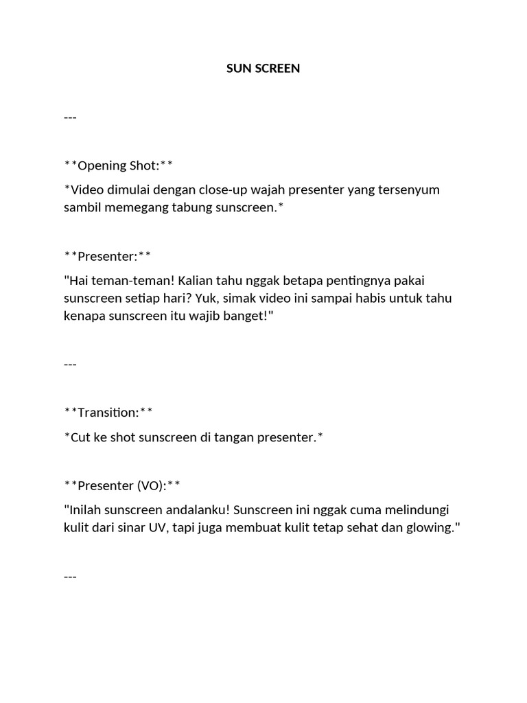 SCRIPT KONTEN TIKTOK | PDF