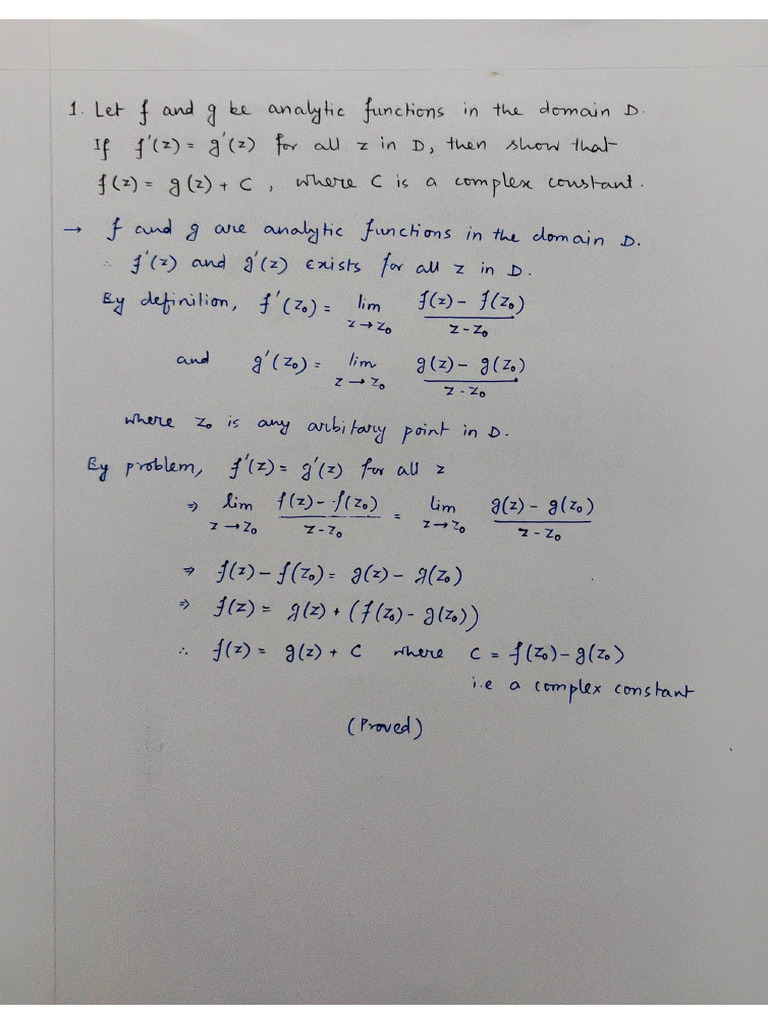 Complex Analysis Problems and Solutions | PDF