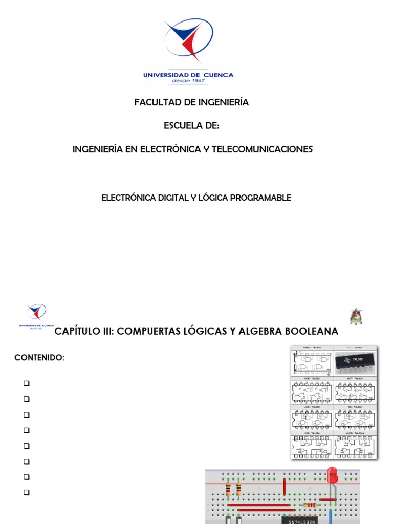 Capitulo III Compuertas Logicas y Algebra de Boole | PDF