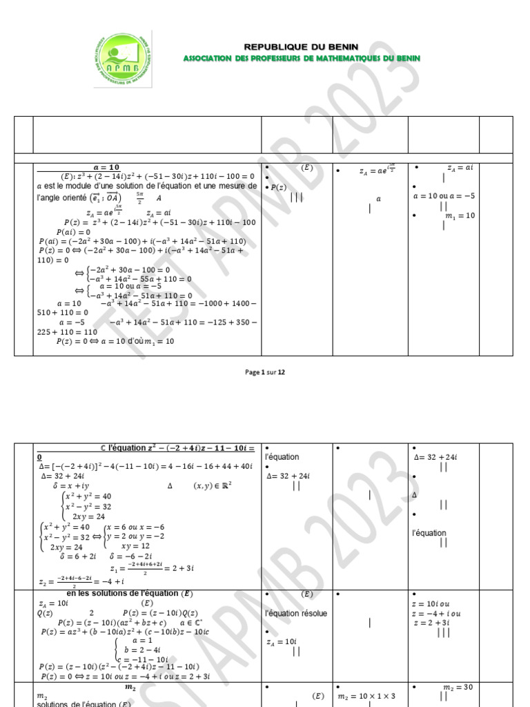 Apmb - 2023 - Bac - D-Cle Et Grille de Correction | PDF
