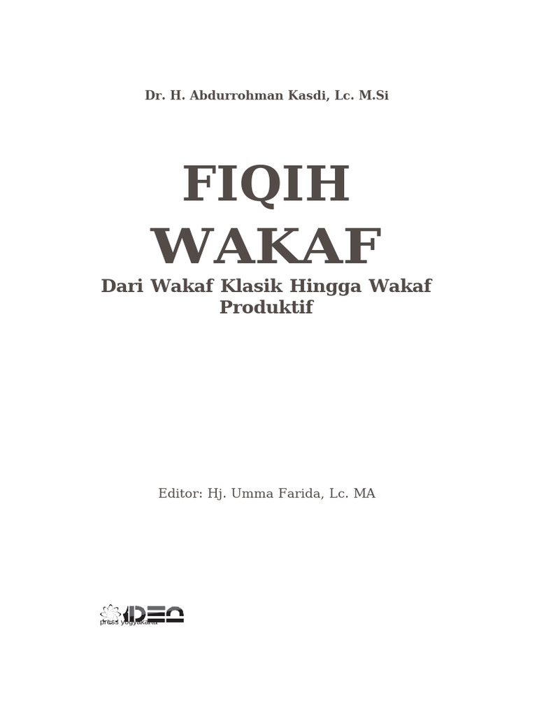 Fiqih Wakaf | PDF