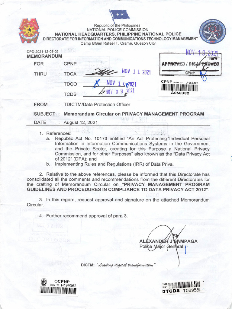 MC_2021-179_Privacy Management Program Guidelines and Procedures in Compliance with Data Privacy ...