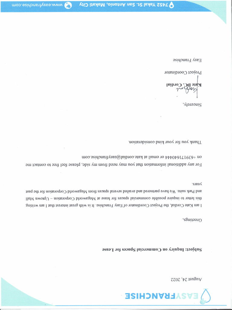 LOI Sample | PDF