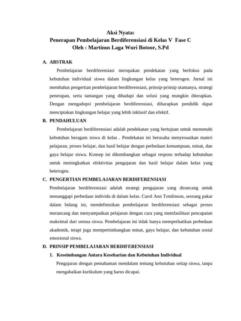 Jurnal Aksi Nyata PPG Piloting 2 Tahun 2024 | PDF