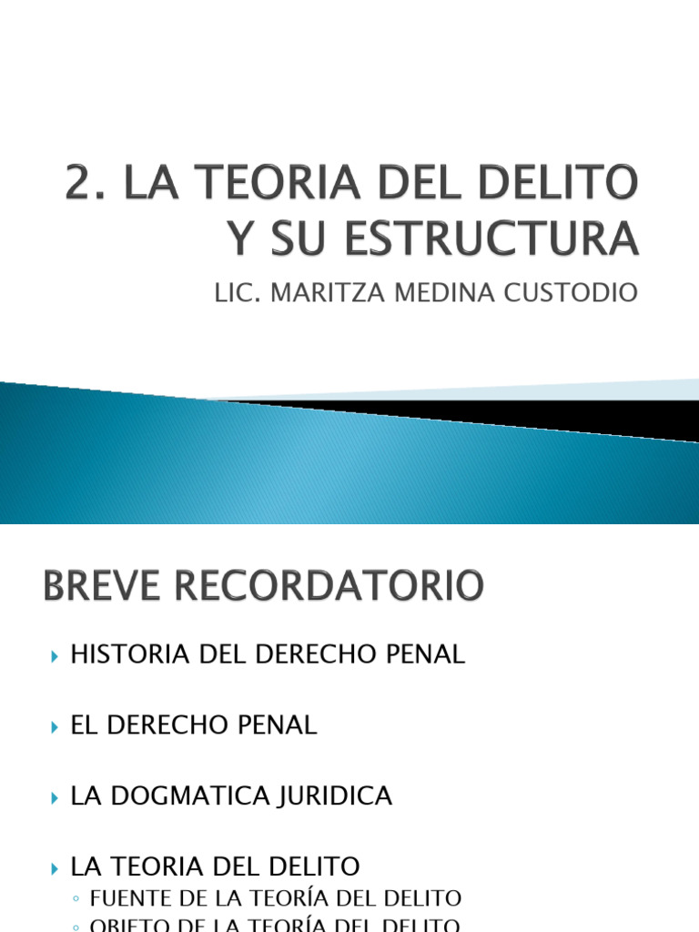 Estructura de La Teoria Del Delito | PDF