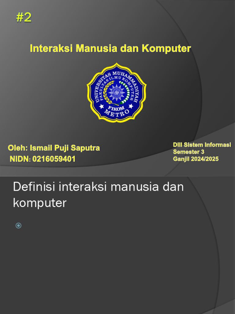Pertemuan 2 Konsep Dasar Dan Prinsip Interaksi Manusia Dan Komputer Pdf