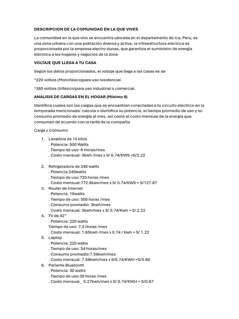 Análisis de las cargas que llegan al predio | PDF