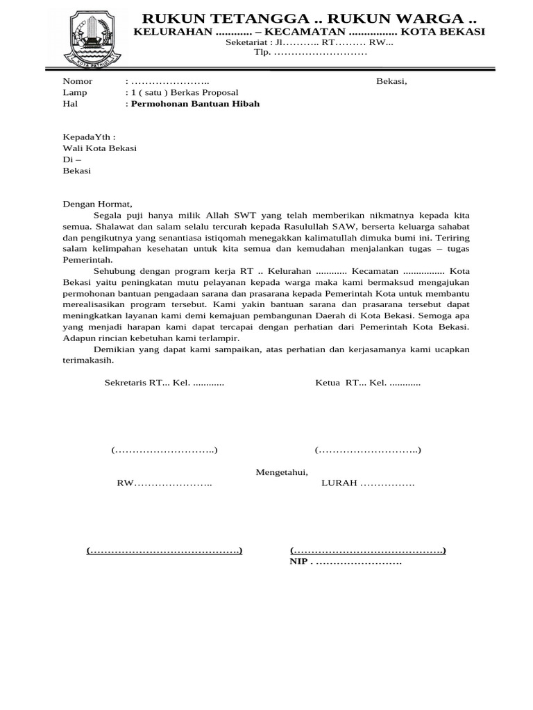 Contoh Proposal RT | PDF