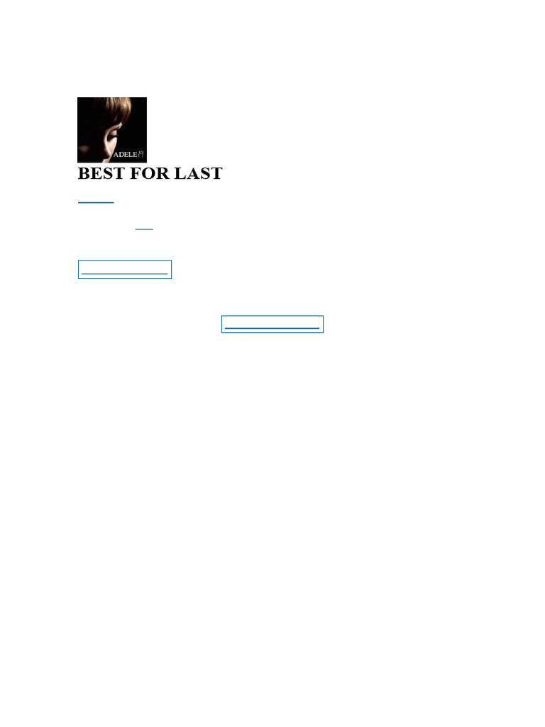 Best For Last | PDF