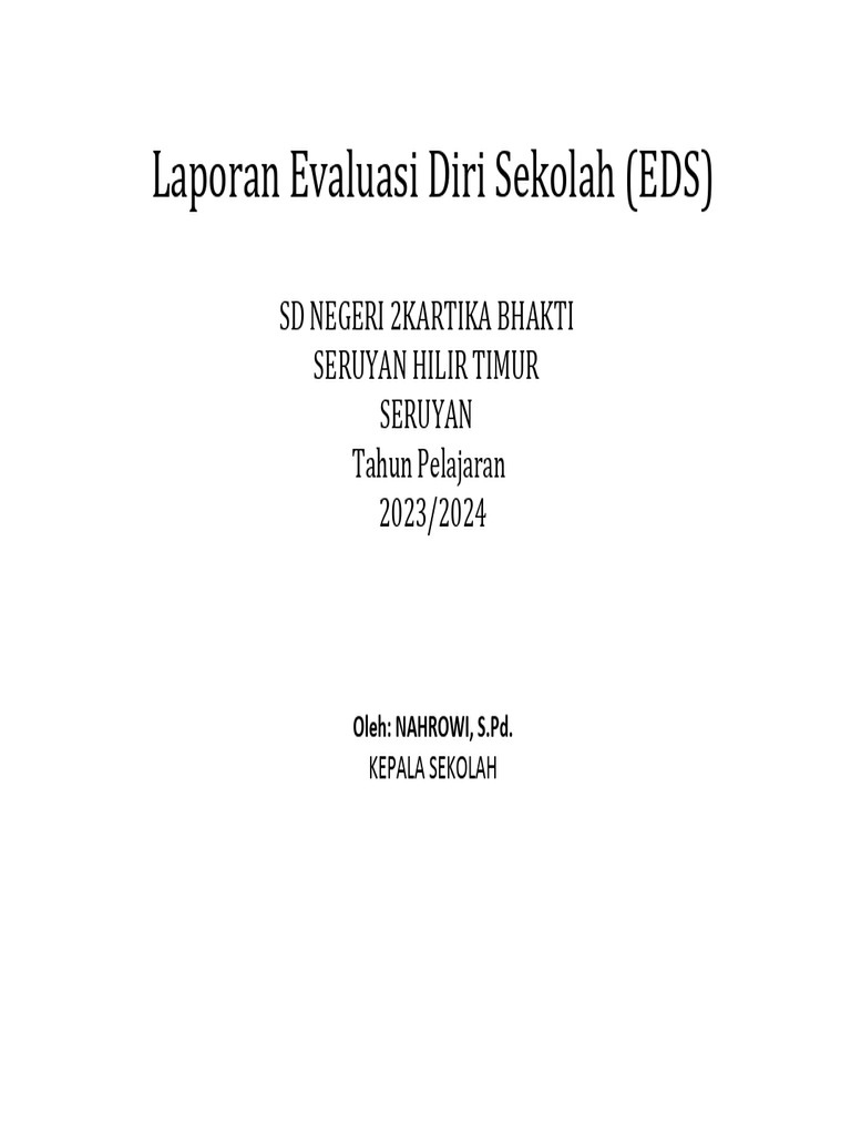 Laporan Eds SDN 2 KARTIKA BHAKTI | PDF