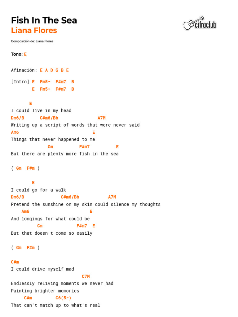 Cifra Club - Liana Flores - Fish in The Sea | PDF