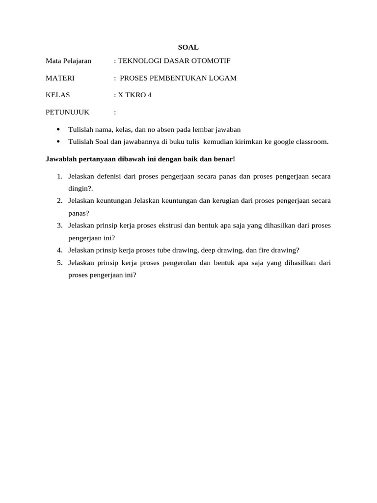 Soal Tdo | PDF