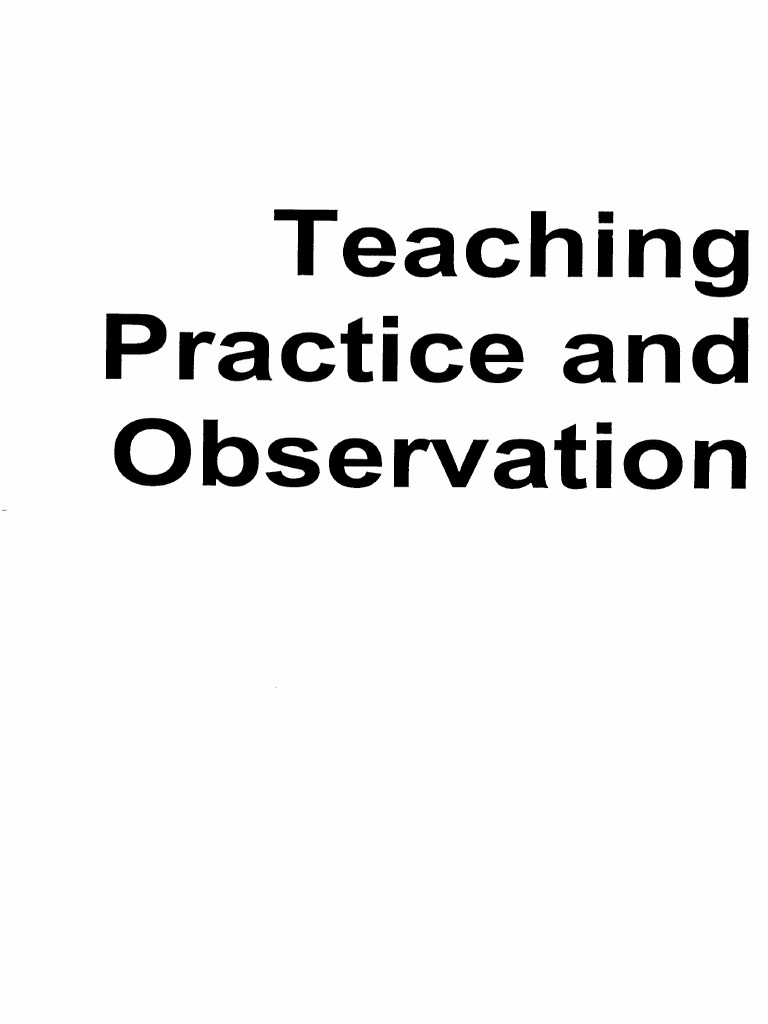 Tesol Teaching Practice and Observation | PDF