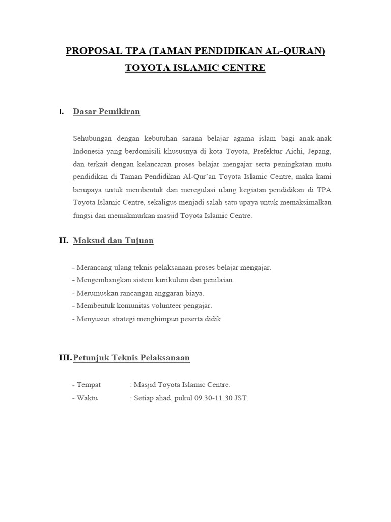 Proposal Tpa Revisi Akhir | PDF
