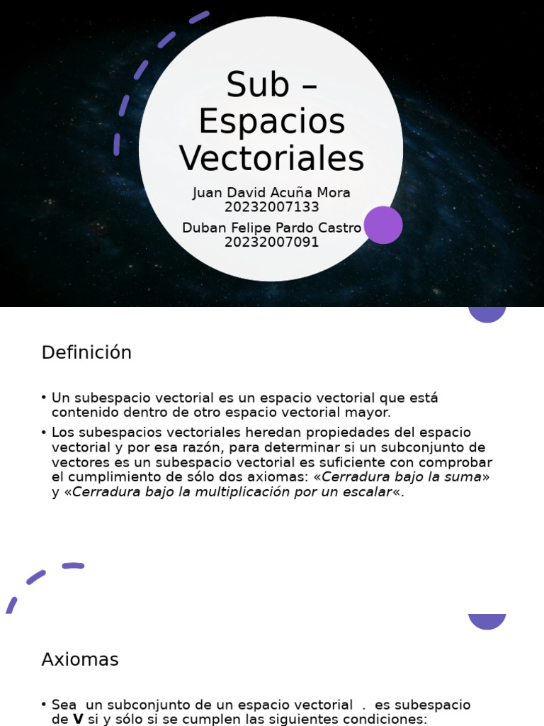 Sub - Espacios Vectoriales | PDF