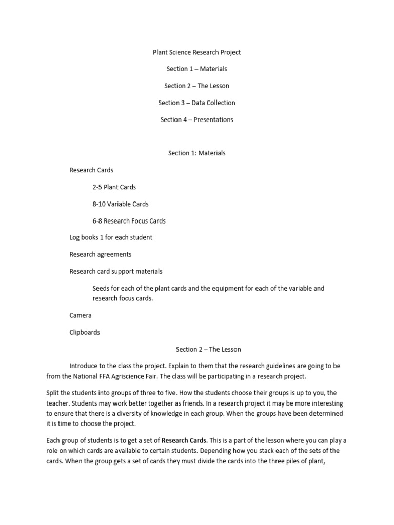 Plant-Research-Project | PDF