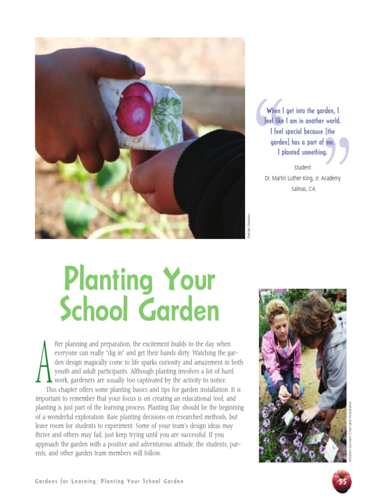 Gardens For Learning - Planting Your School Garden | PDF