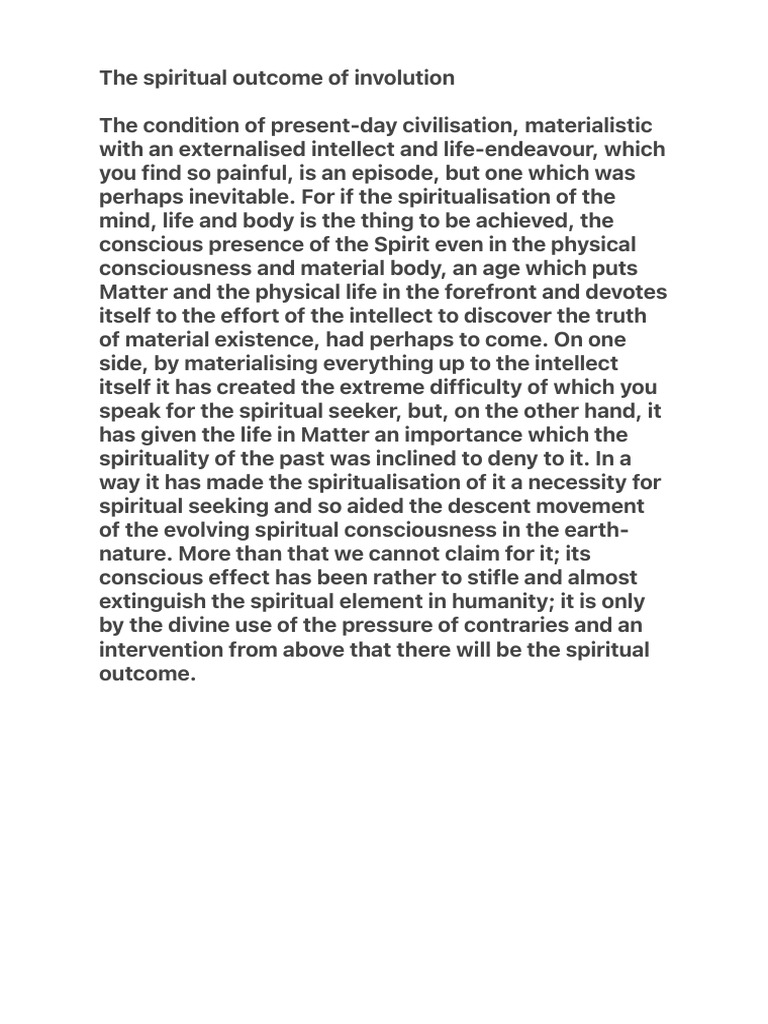 The Spiritual Outcome of Involution | PDF