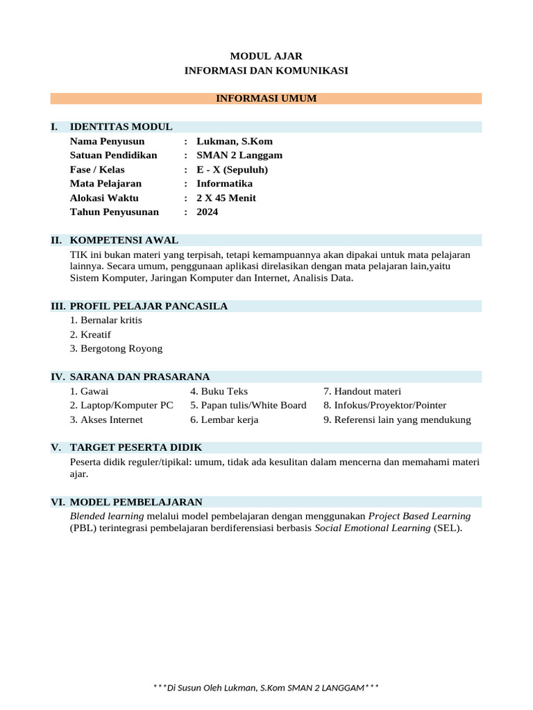 Informatika Bab 3 - Teknologi Informasi Dan Komunikasi | PDF
