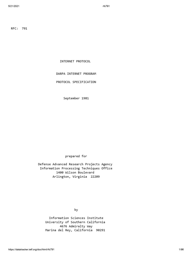 RFC791 Ipv4 | PDF