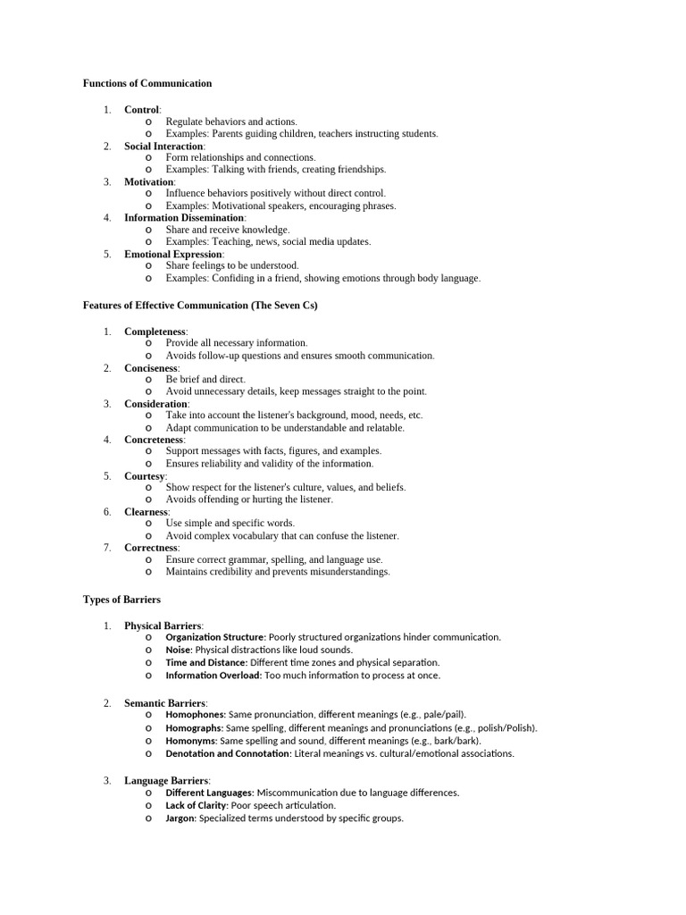 Functions of Communication | PDF