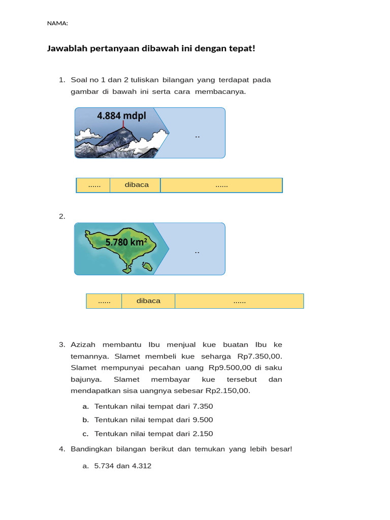 SOAL MTK KLS 4 | PDF