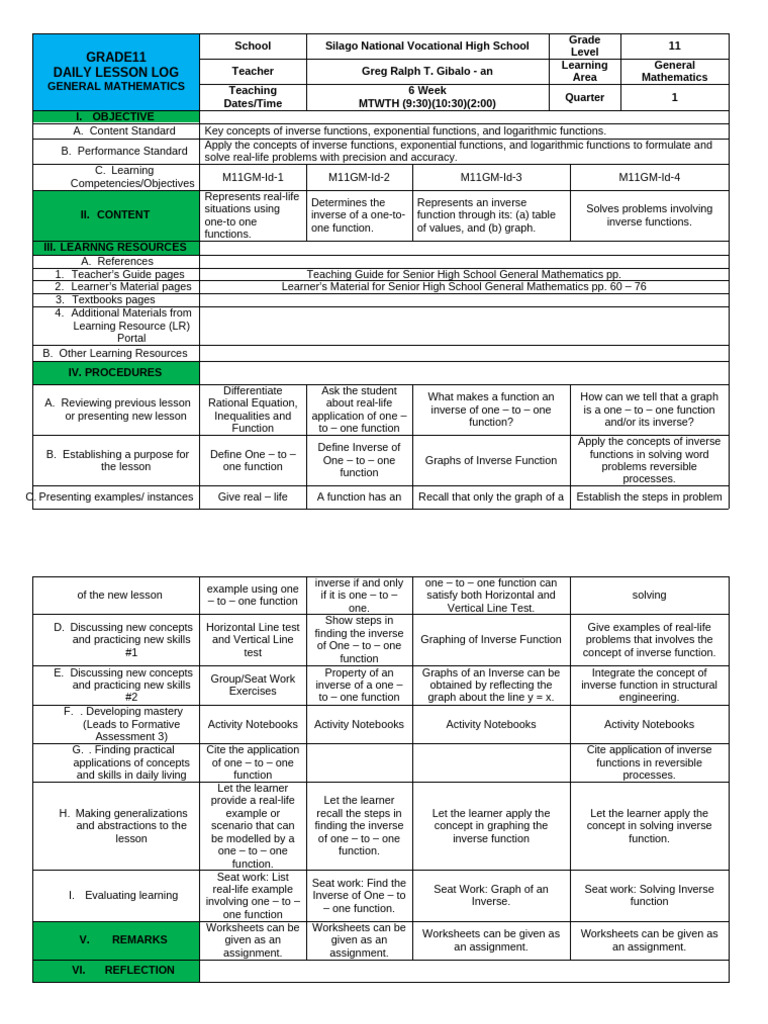 DLL Gen Math W6 | PDF