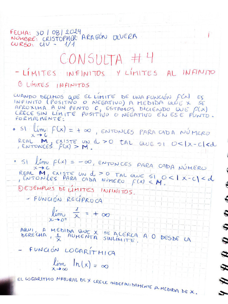 Consulta #4 Calculo Dif. e Integral | PDF