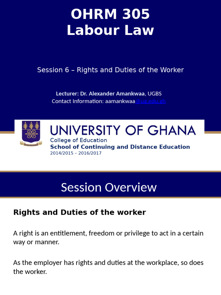 6-Rights and Duties of Workers | PDF