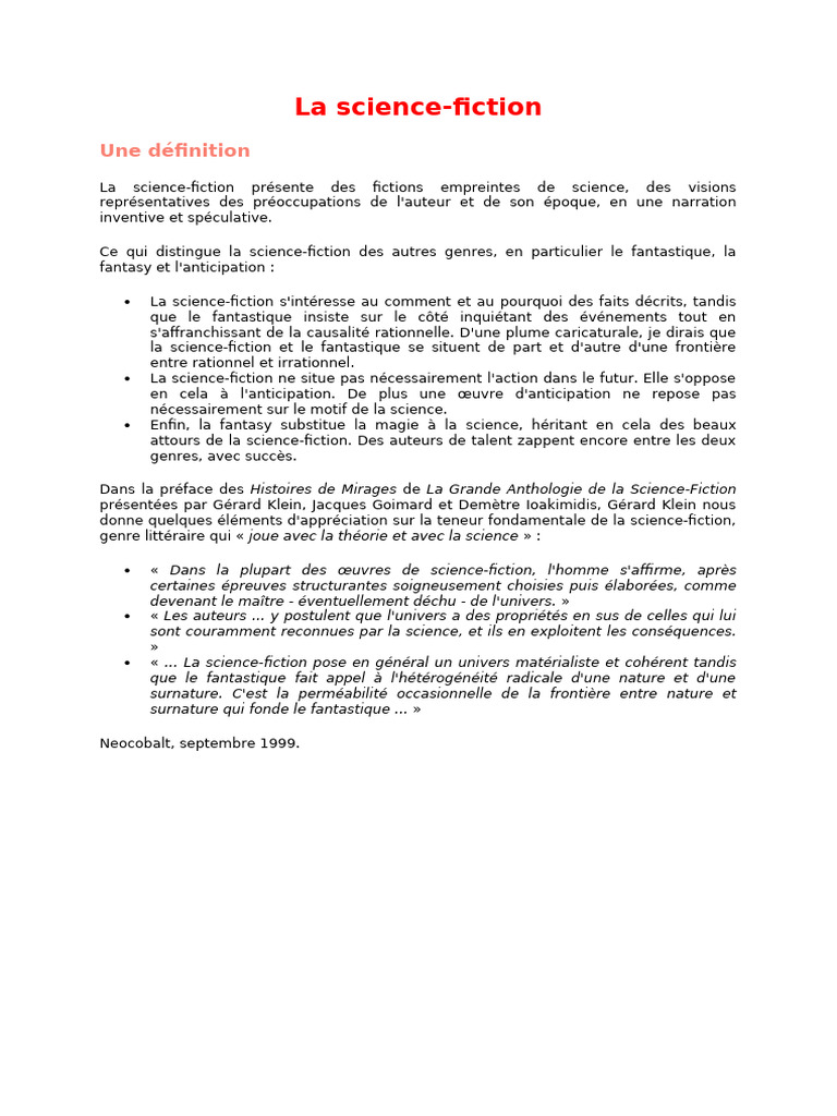 La Science-Fiction | PDF