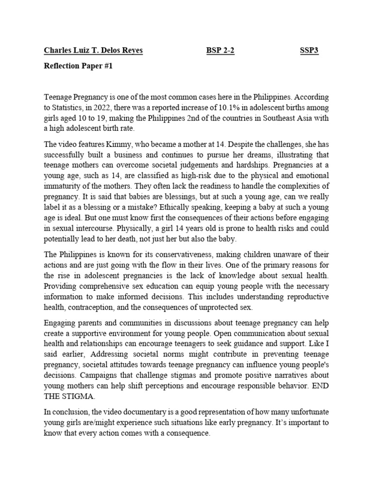 Reflection Paper #1 | PDF