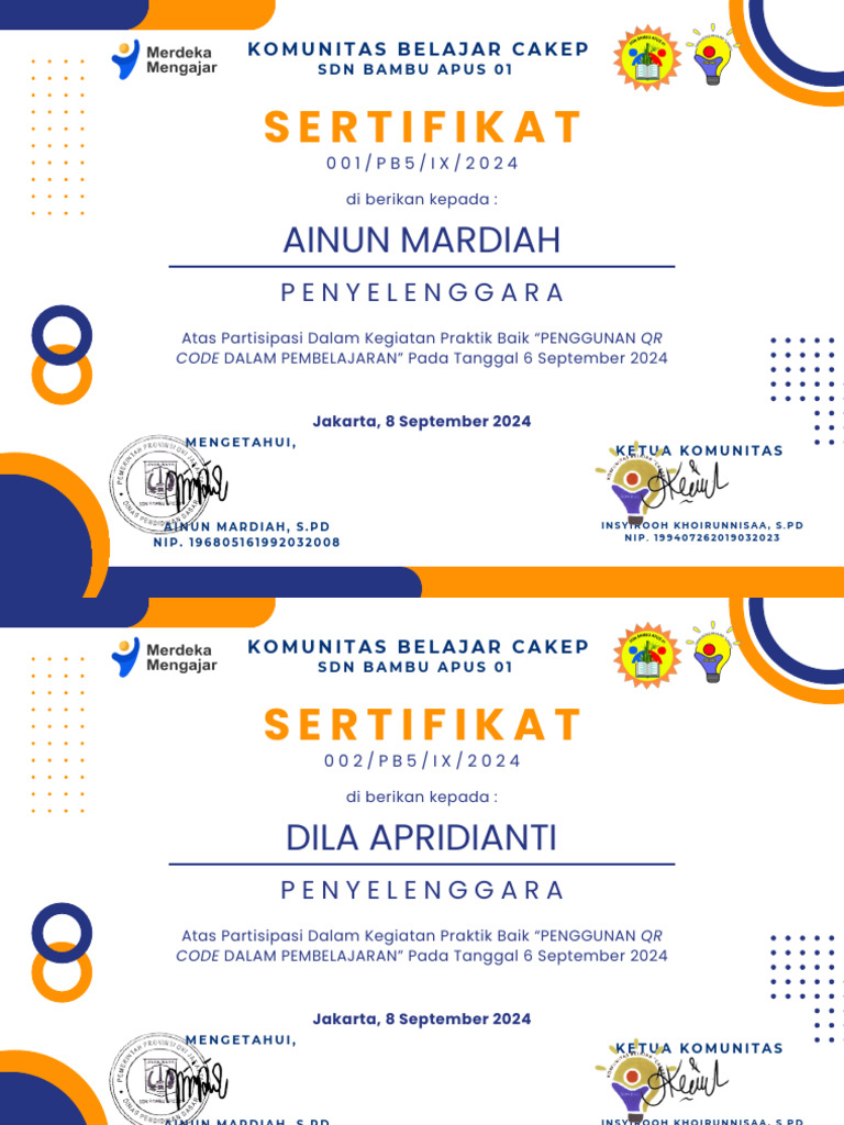 (Buat Banyak 1) Biru Dan Orange Memphis Penghargaan Sertifikat-1-28 | PDF