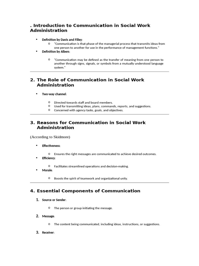 Introduction To Communication in Social Work Adm | PDF | Communication ...
