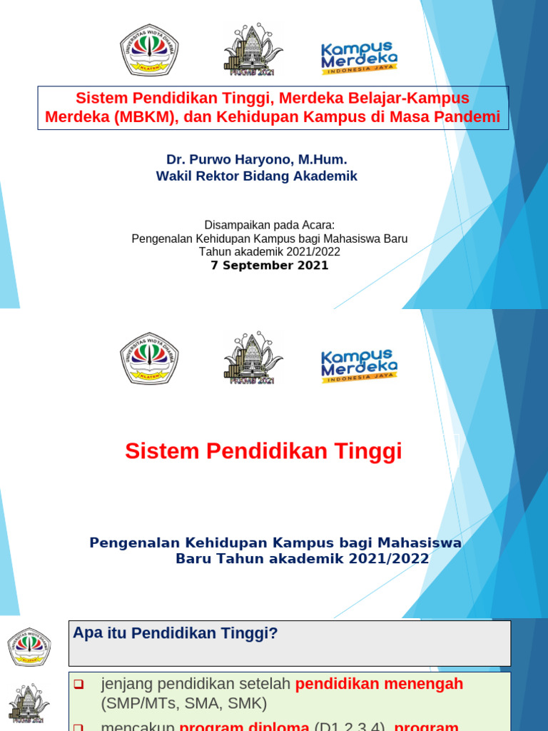 Sistem Pendidikan Tinggi - MBKM - Kehid Kampus Masa Pandemi | PDF