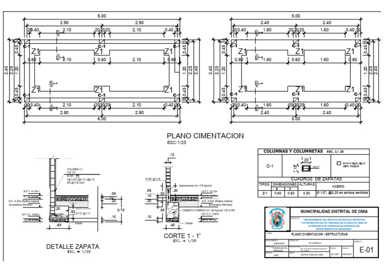 5.2 Plano Cimentacion - Estructuras | PDF
