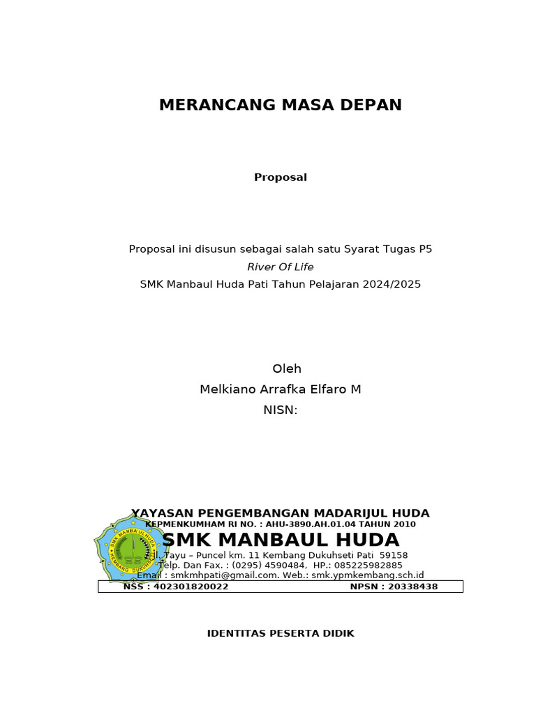 00. Proposal_Merancang Masa Depan Master | PDF