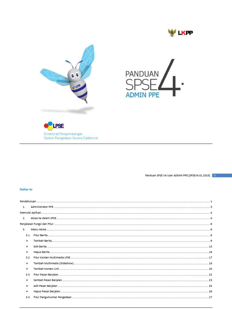 Panduan SPSE V.4 User Admin PPE (Ref.15.01.2015) | PDF | Business ...
