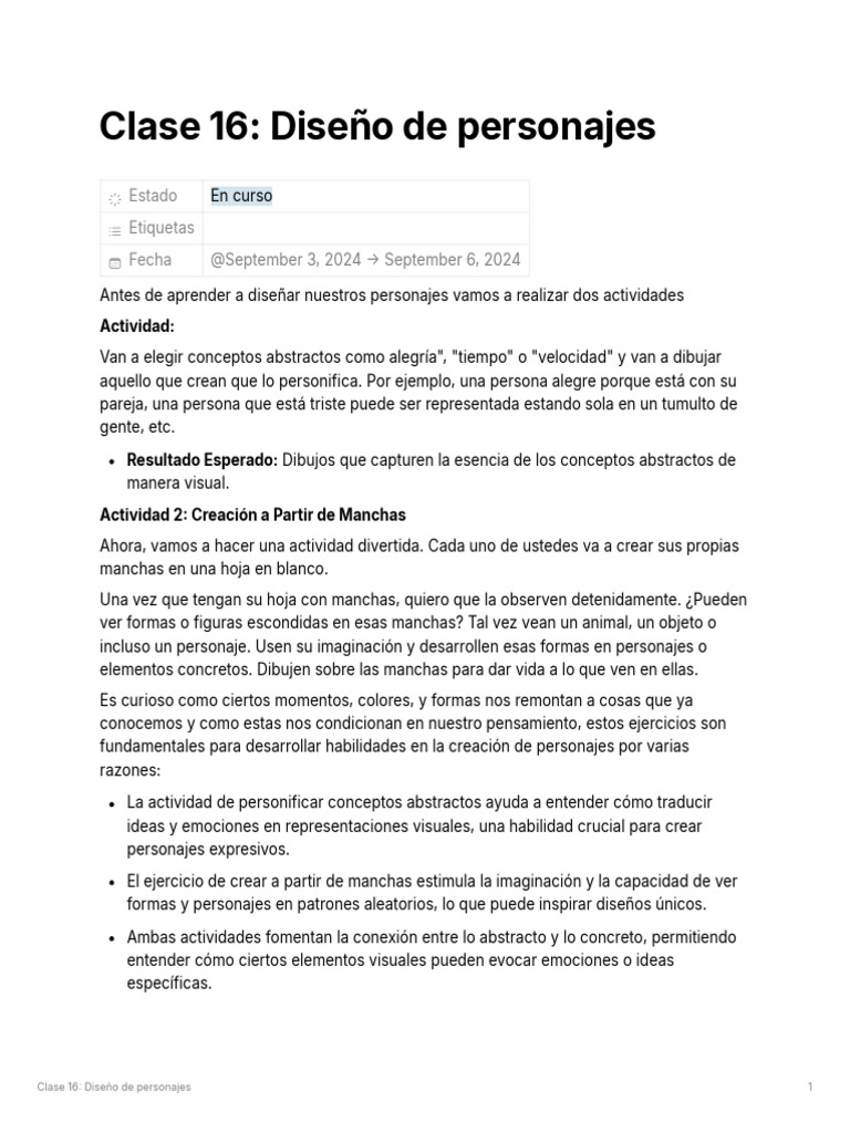 Clase 16 Diseño De Personajes 1 Pdf