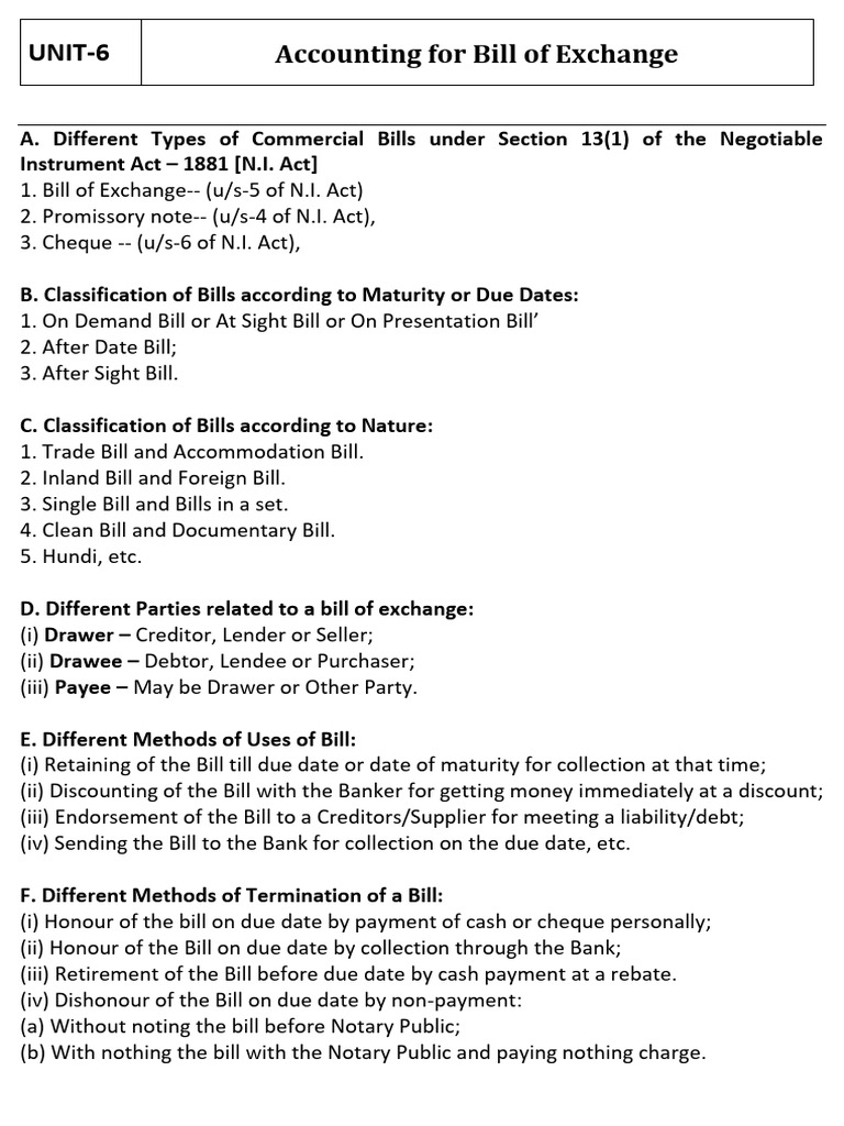 Bill of Exchange | PDF