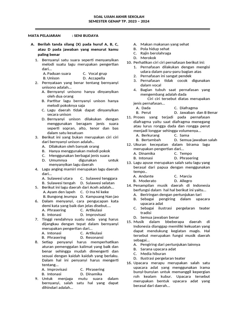 Soal Buk Else SBD | PDF