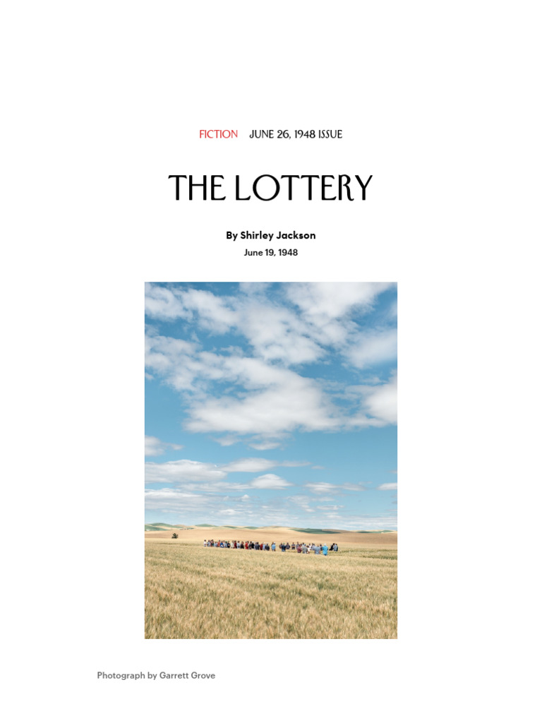 "The Lottery," by Shirley Jackson - The New Yorker | PDF