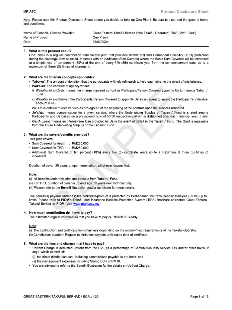 One Plan-I - PDS - 2023 | PDF