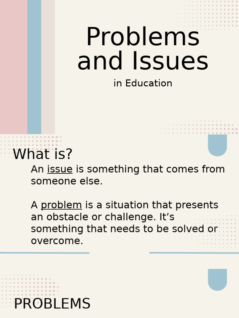 Problems and Issues: in Education | PDF