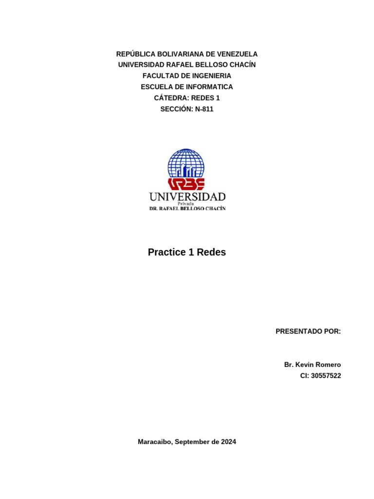 Kevin Romero Redes 1 | PDF