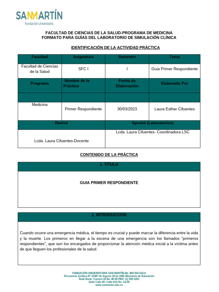 Guia Primer Respondiente (2) LSC | PDF