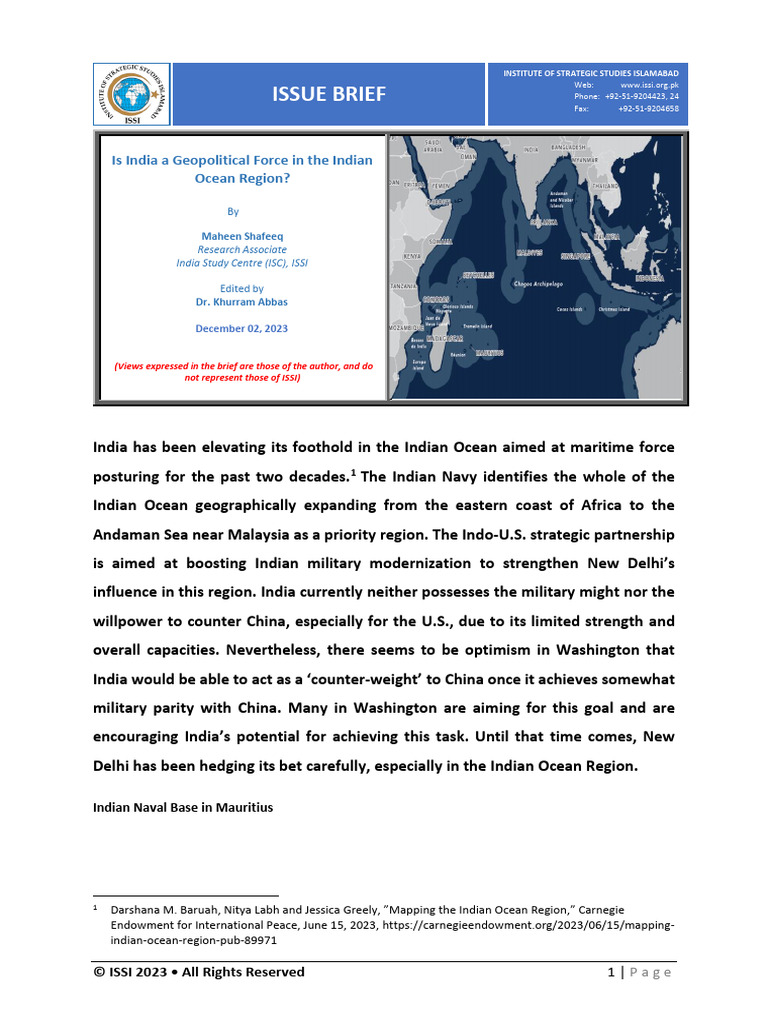 India as Geopolitical Force | PDF